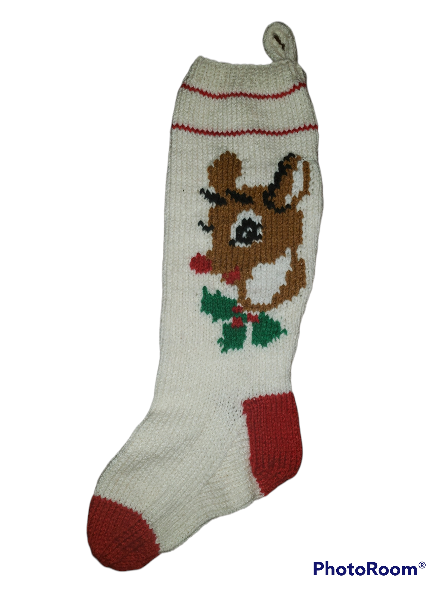 Rudolph Hand Knitted Christmas Stocking – Awesomewonder4u